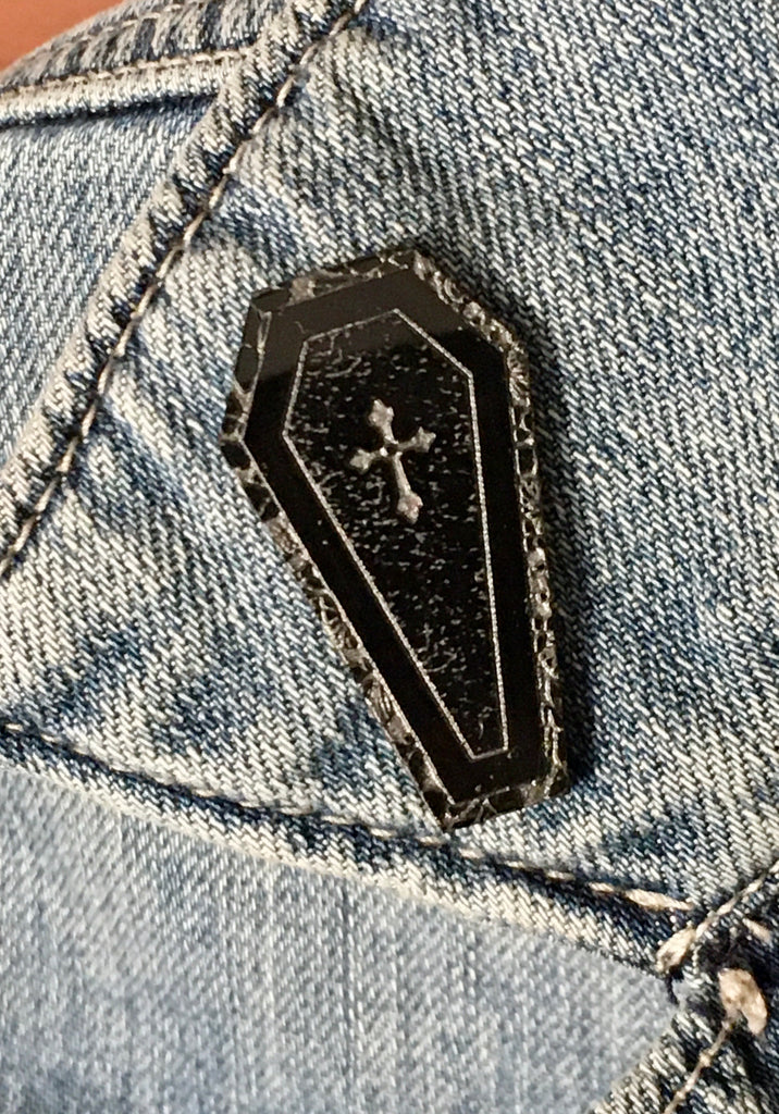 Casket Pins & Tie Tacks- Gothic Cross – Zombolina's Cabinet of Curiosities